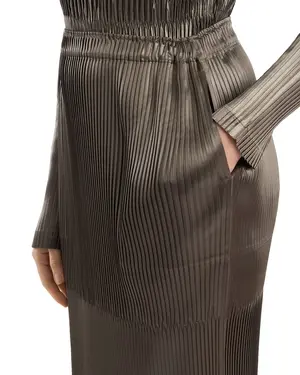 Issey Miyake Glossed Panels Pleats Skirt
