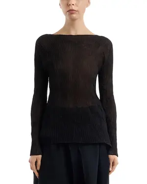 Issey Miyake Chiffon Twist Top - Black