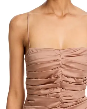 Tove Amina Cotton Ruched Bodice Midi Dress