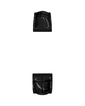 Michele Embossed Leather Watch Strap - Black/silver