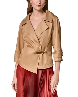 Donna Karan New York 3/4 Sleeve Bar Hardware Jacket - Fawn