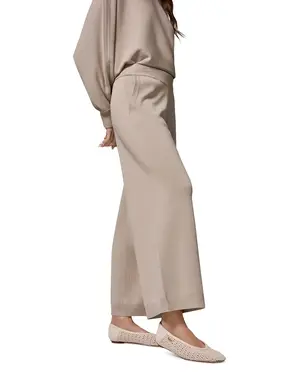 Donna Karan New York Milano Stitch Wide Leg Pull On Pants