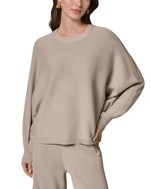 Donna Karan New York Milano Stitch Rib Trimmed Dolman Sleeve Sweater