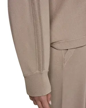 Donna Karan New York Milano Stitch Rib Trimmed Dolman Sleeve Sweater