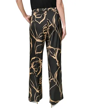 Donna Karan New York Printed Wide Leg Pants