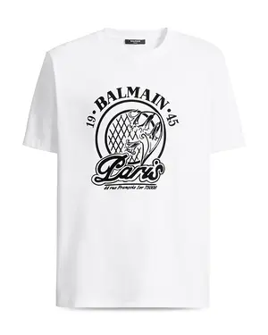 Balmain 1945 Crewneck Logo T-shirt - White/black