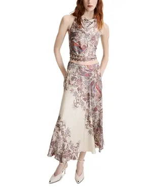 Marella Mlldecano Satin Printed Midi Skirt