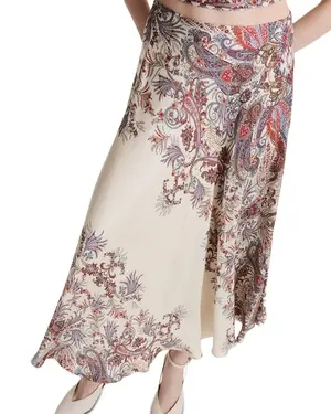 Marella Mlldecano Satin Printed Midi Skirt