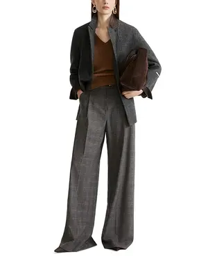 Marella Mlscarena Plaid Wide-leg Trousers