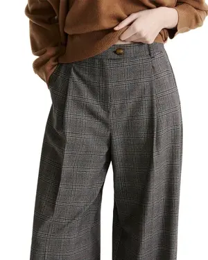 Marella Mlscarena Plaid Wide-leg Trousers