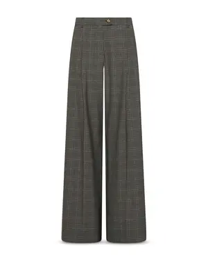 Marella Mlscarena Plaid Wide-leg Trousers