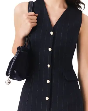 Maje Sleeveless Tailored Lurex Dress