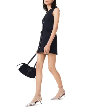 Maje Sleeveless Tailored Lurex Dress