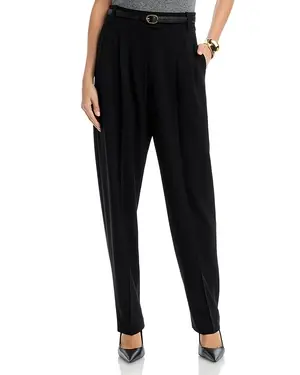 Michael Kors Dru Tapered Pleat Trousers - Black
