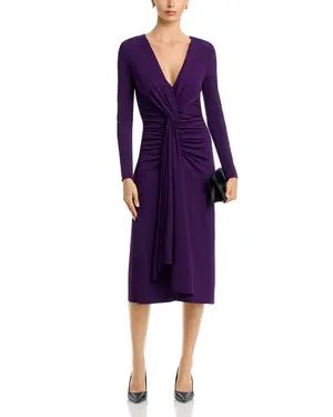 Michael Kors Long Sleeve Sarong Dress