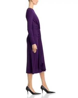Michael Kors Long Sleeve Sarong Dress
