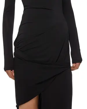 Helmut Lang Draped Long Sleeve Dress