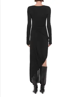 Helmut Lang Draped Long Sleeve Dress