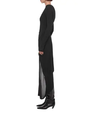 Helmut Lang Draped Long Sleeve Dress