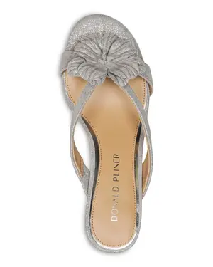 DONALD PLINER Paloma Mid Heel Slides - Silver