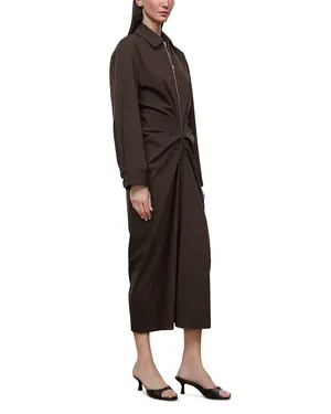 Staud Adler Gathered Waist Dress - Earth
