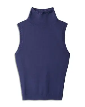 Staud Montclair Mock Neck Sleeveless Sweater