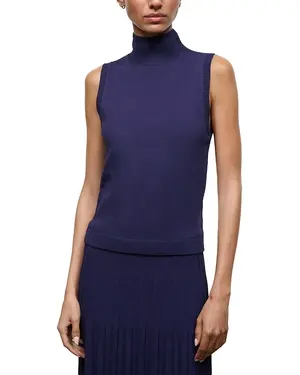 STAUD Montclair Mock Neck Sleeveless Sweater