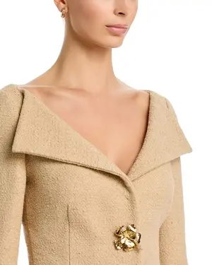 Oscar De La Renta Long Sleeve Tweed Jacket