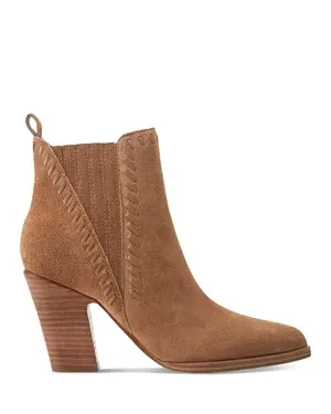 MARC FISHER LTD. Alvira Suede Ankle Boots - Medium Natural
