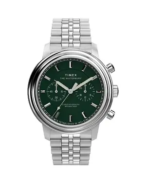 Timex® Waterbury Metropolitan Chronograph Watch - Silver