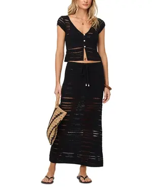 L*Space Crochet Maxi Skirt - Black