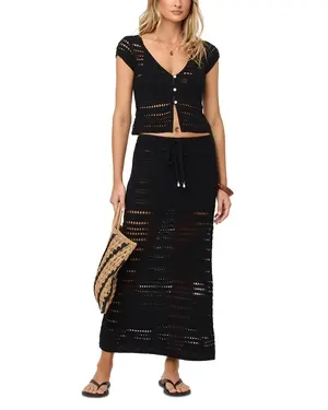 L*Space Crochet Maxi Skirt - Black