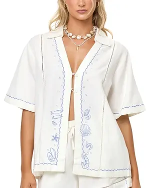 L*Space La Mer Shirt Cover Up - Cream