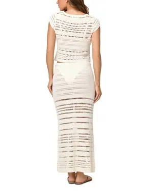 L*Space Cropped Crochet Knit Top - Cream