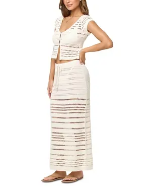 L*Space Cropped Crochet Knit Top - Cream