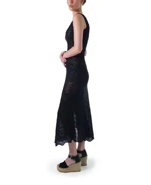 PARKER ZINN Vaughn Pointelle Dress - Black