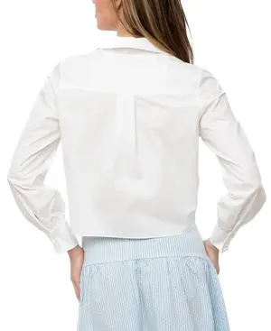 THE BURGESS COLLECTION The Kitty Front Tie Polo Cotton Blouse