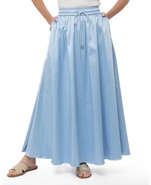 THE BURGESS COLLECTION The Serena Satin Skirt - Blueberry