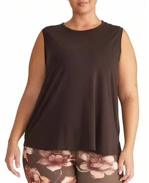 Universal Standard Plus Mia Movement Tank - Deep Brown