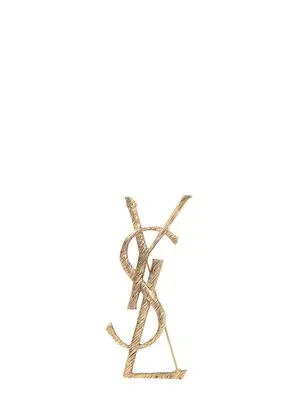 Saint Laurent Monogramme Brooch - Gold