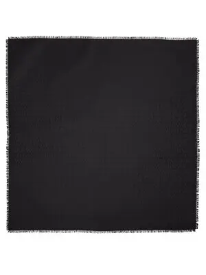 Saint Laurent Sciarpa Quadrata In Seta - Black