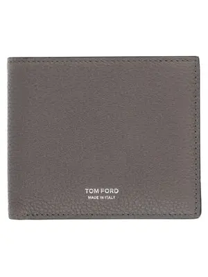 TOM FORD Classic Bi-fold Wallet In Grained Leather - Dove