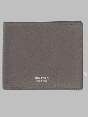 TOM FORD Classic Bi-fold Wallet In Grained Leather