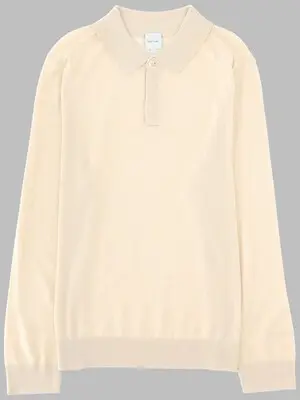 Paul Smith Maglia Polo In Lana Merino - Beige