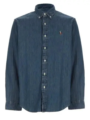 Polo Ralph Lauren Camicia Con Logo - Denim