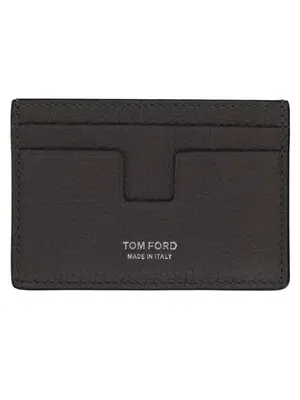 TOM FORD Portacarte Classico In Pelle Fiore - Grey