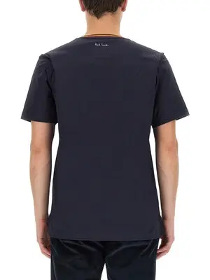 Paul Smith T-shirt Con Collo Stripes Logo