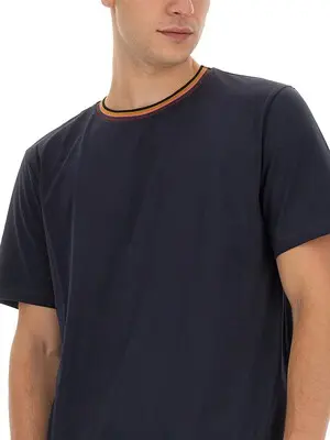 Paul Smith T-shirt Con Collo Stripes Logo