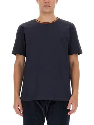 Paul Smith T-shirt Con Collo Stripes Logo