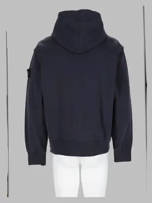 Stone Island Zip Up Hoodie With Logo Patch